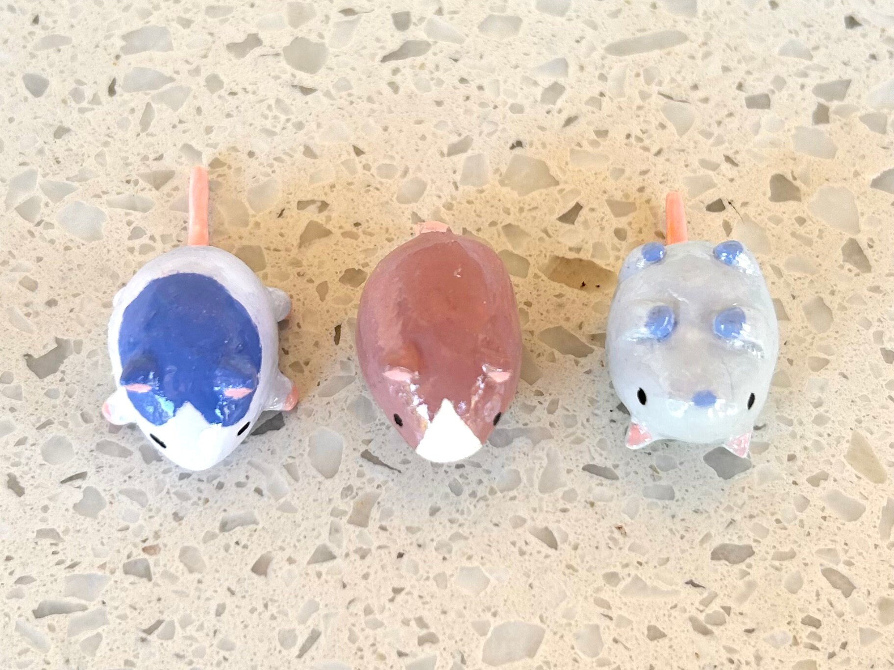 Mini Rats - Handmade Polymer Clay Mouse Mice Figurine Collectible ...