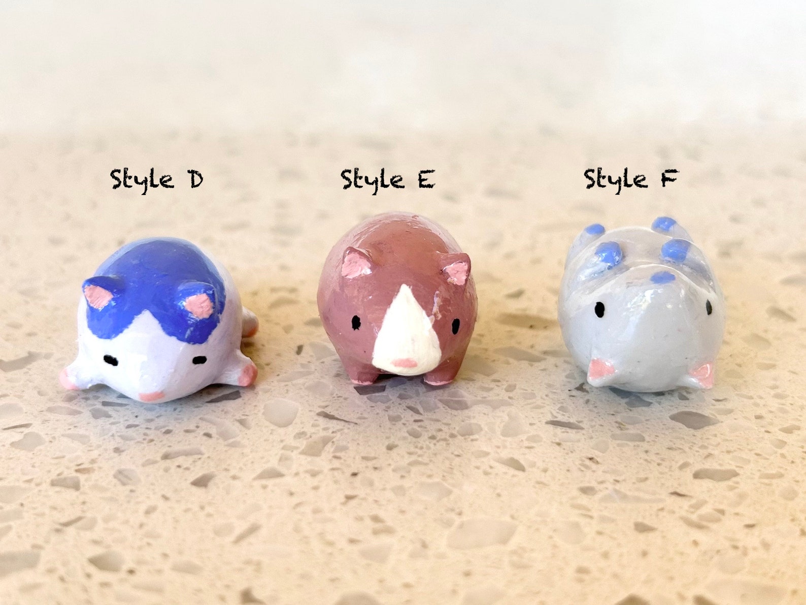 Mini Rats - Handmade Polymer Clay Mouse Mice Figurine Collectible ...
