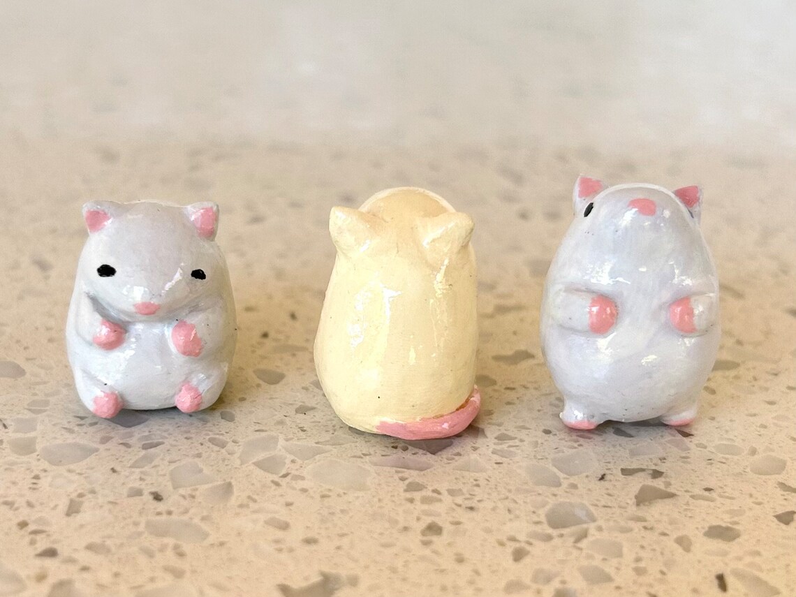 Mini Rats - Handmade Polymer Clay Mouse Mice Figurine Collectible ...