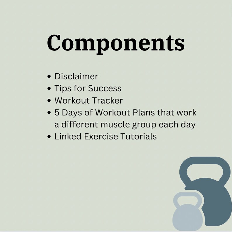 5-day Strength Workout Plan - Etsy