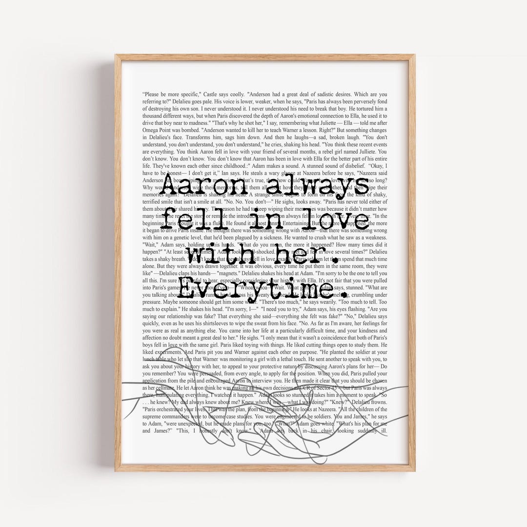 Shatter Me Chapter Text Poster: YA Book Art Print (digital Download) - Etsy