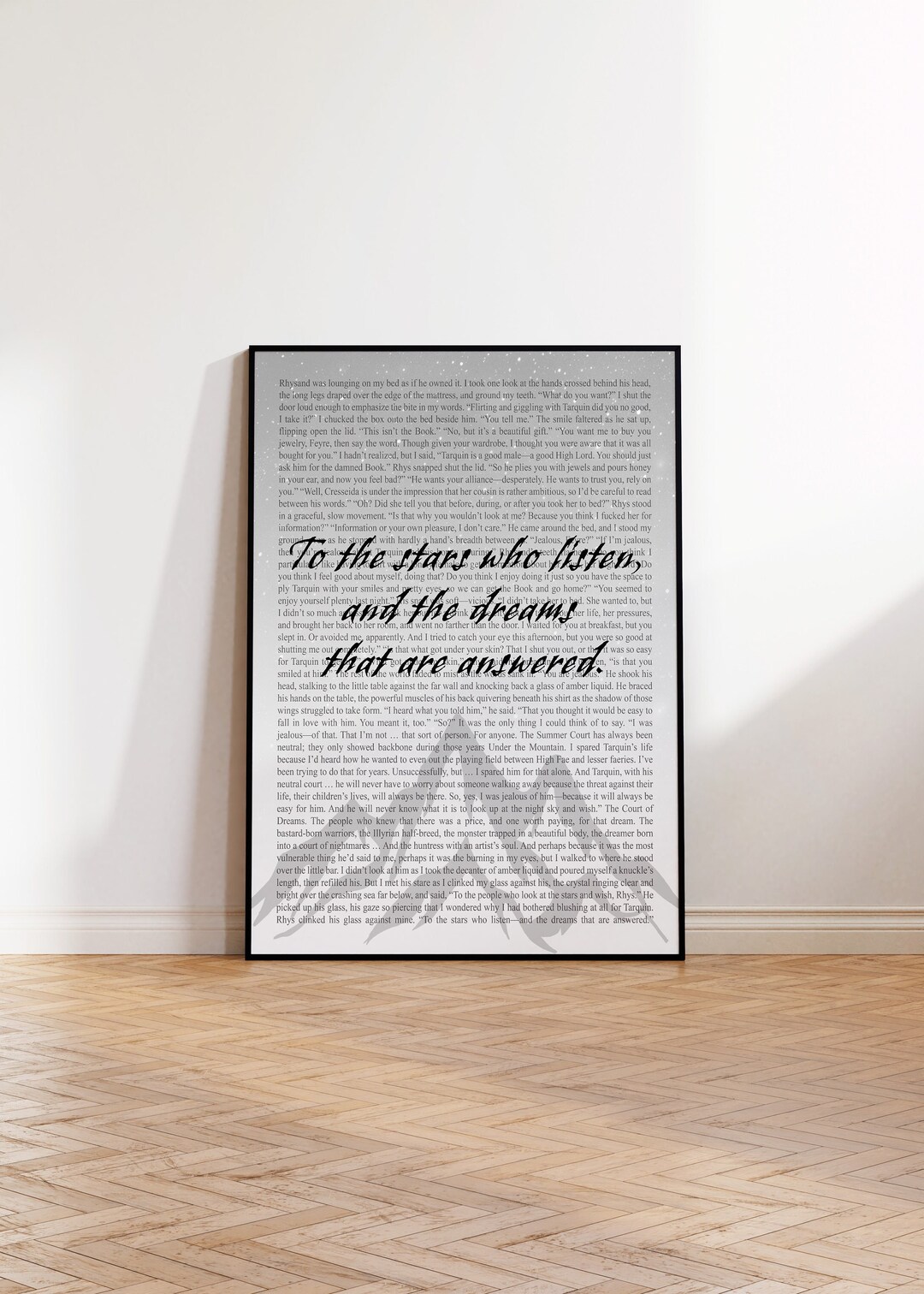 PRINTED ACOMF Feyre & Rhysand Quote ; to the Stars Who Listen With ...