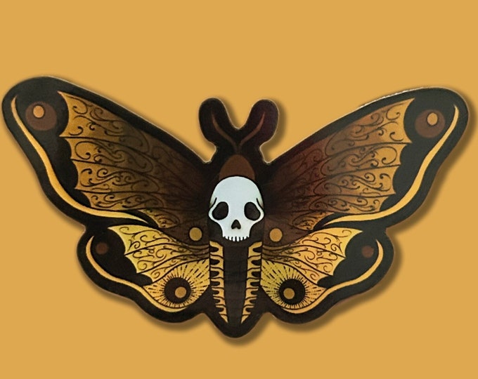 Holographic Sticker: Gothic Death Head Moth | Moth Sticker | Death Head ...