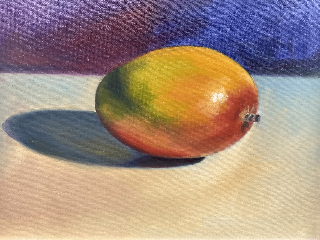 Mango Still Life Oil Painting: Original Framed Art, Ready to Hang - Etsy