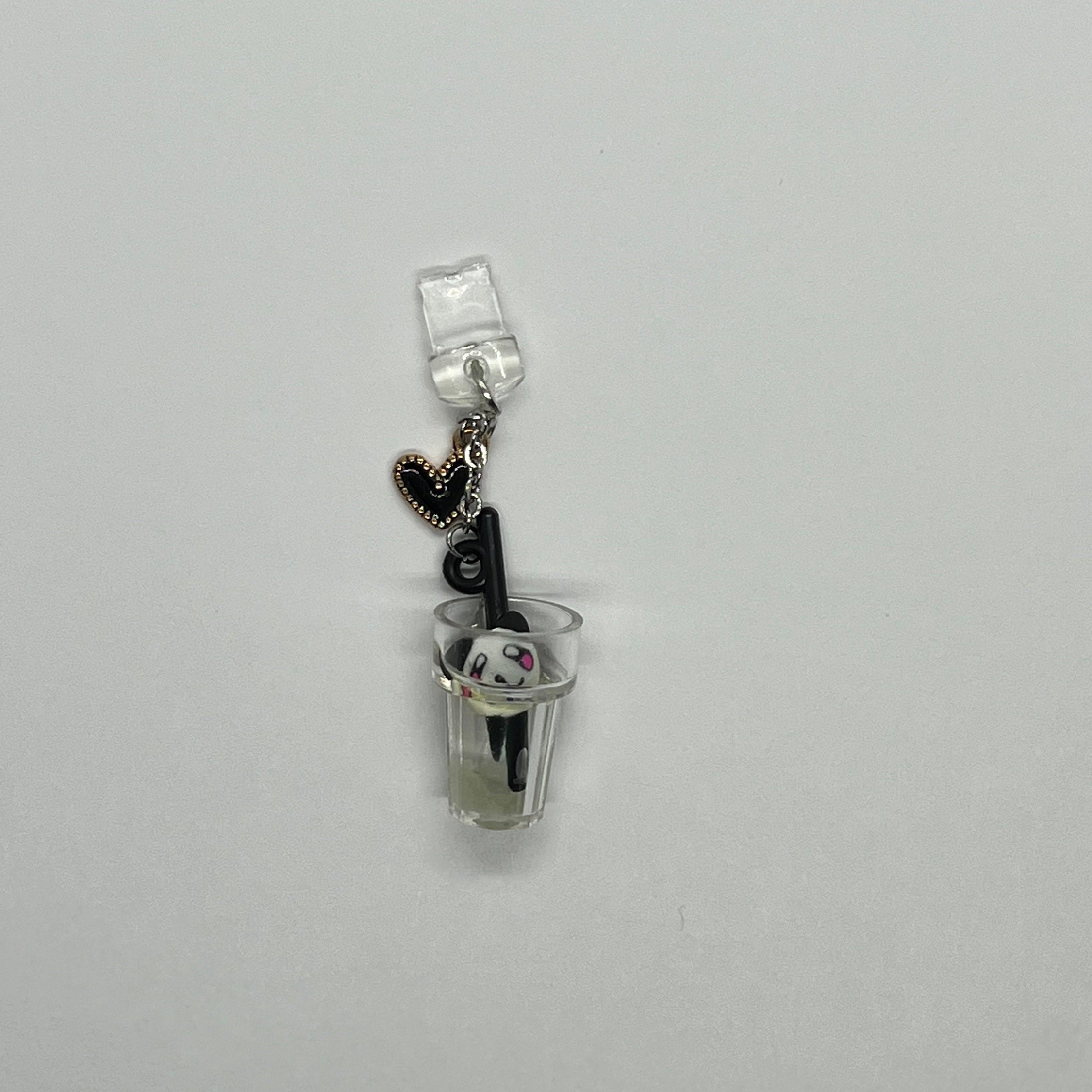 Glow-in-dark Black Kawaii Panda Drink Dust Plug, Iphone-android-ipad - Etsy