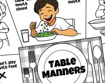 Table Manners Activity Sheet for Kids | Kids Etiquette Worksheet ...
