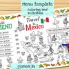Mexican Menu Template for Kids. Mexican Restaurant Menu With a Map of ...
