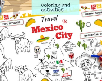 coloring page map of mexico
