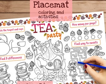 Summer Party Placemat: Printable Birthday Coloring Page - Fun and ...