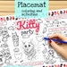 Kitty Party Placemat. Printable Birthday Coloring Page for Kids. Kitty ...