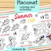 Kitty Party Placemat. Printable Birthday Coloring Page for Kids. Kitty ...