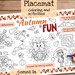 Printable Placemat Autumn Fun. Printable Birthday Coloring Page - Fun ...