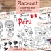 Placemat Travel to Peru. Printable Coloring Page for Kids. Travel ...