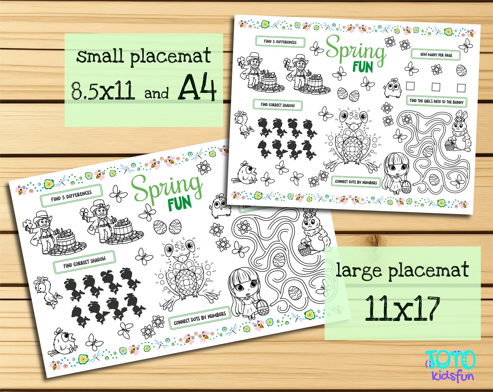 Placemat "spring Fun". Printable Birthday Coloring Page for Kids ...