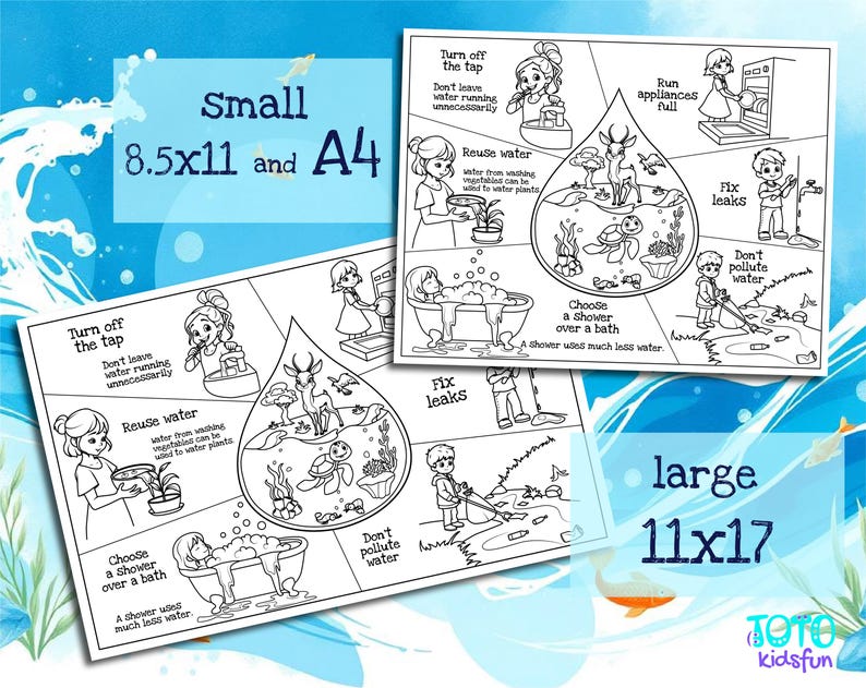 Water Conservation Poster for Kids, Earth Day Activity, Homeschool ...