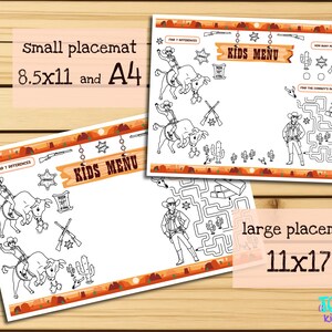Printable Wild West Kids Menu Template for Restaurants With Fun ...