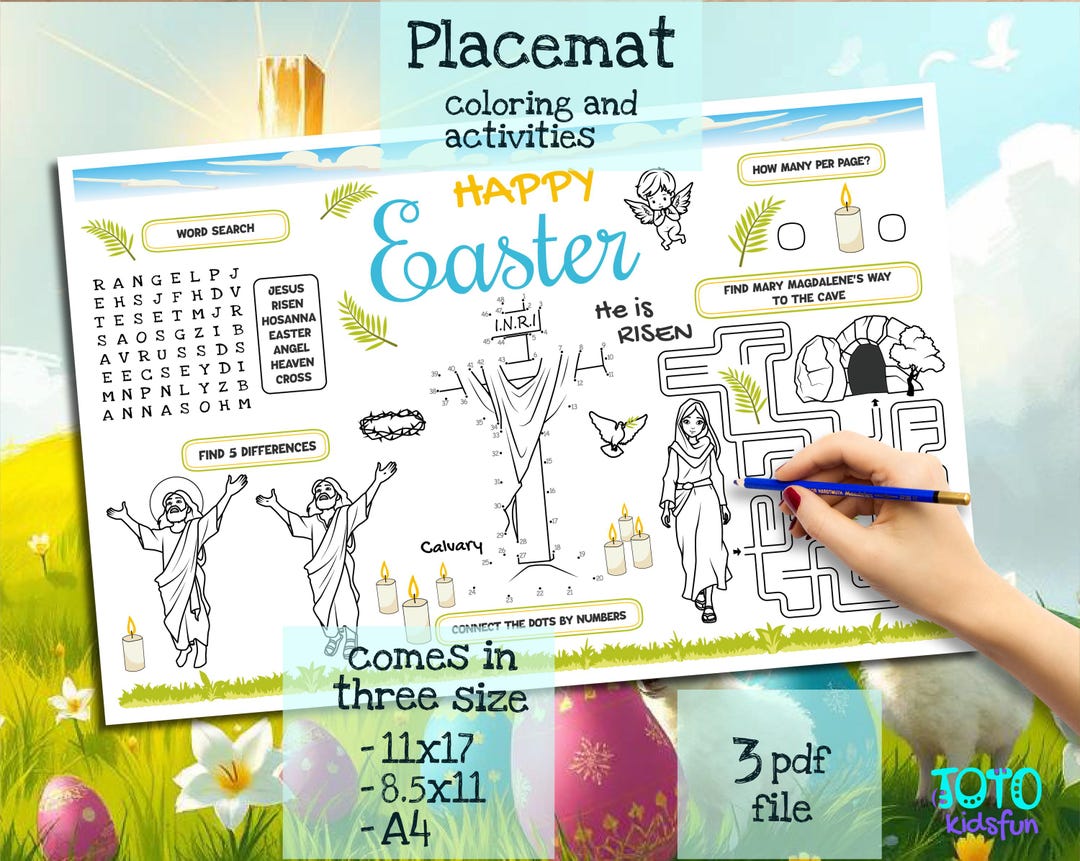 Christian Easter Kids Activity Sheet. Sunday School Worksheet ...