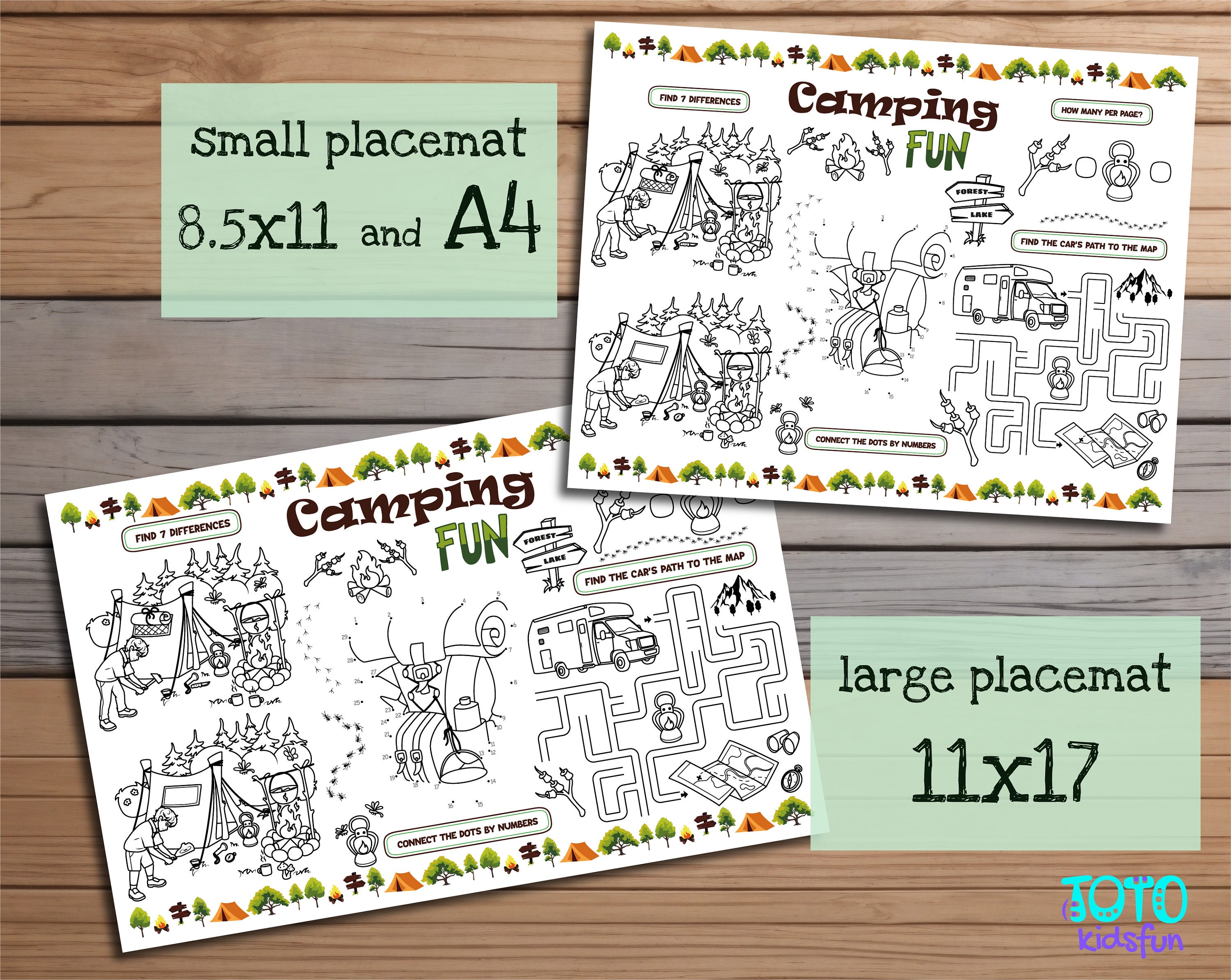 Camping Fun Activity Sheet: Printable Birthday Coloring Page - Party ...