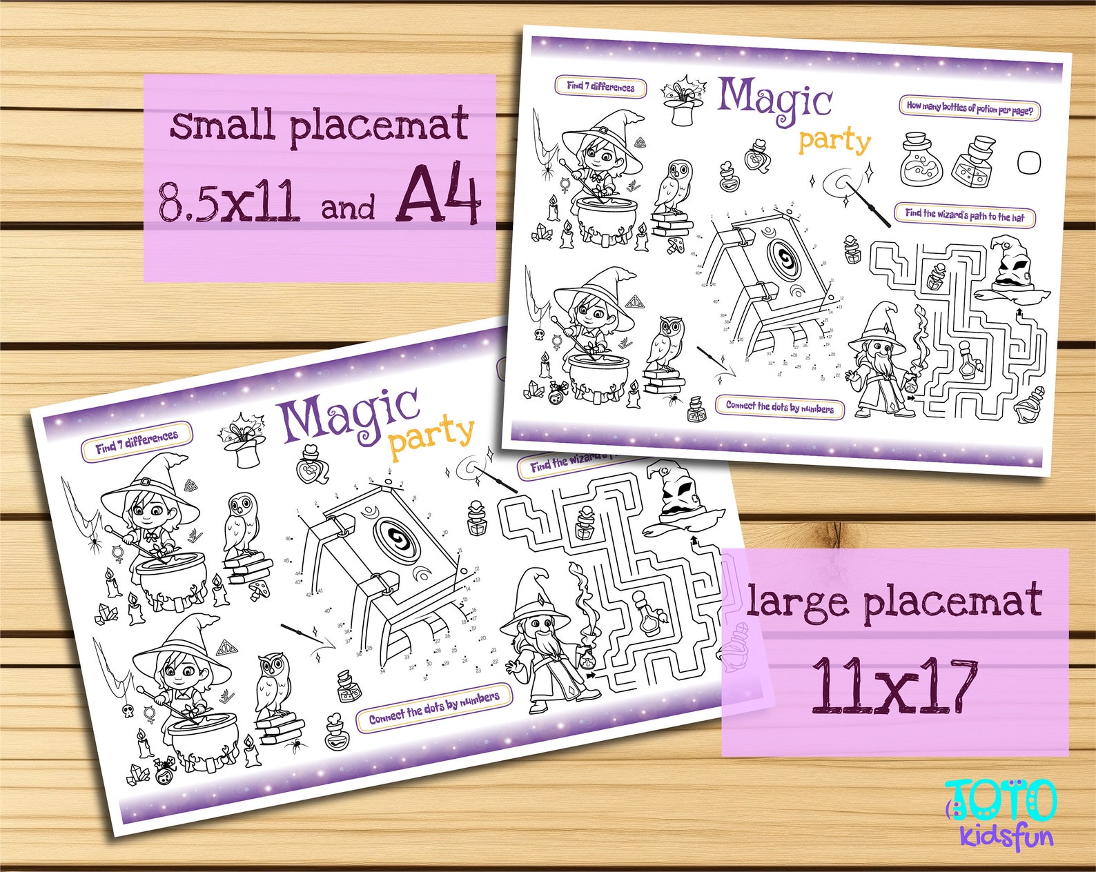 Coloring Page Fun for Kids - Magic Party Printable Placemat for ...
