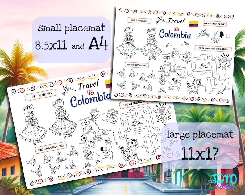 Worksheet Travel to Colombia. Printable Coloring Page for Kids. Travel ...