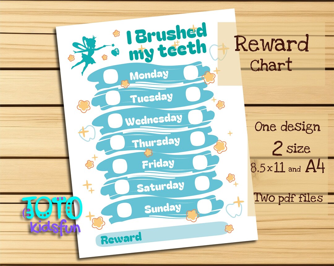 Table of Daily Teeth Brushing for Kids. Reward Chart for Children ...