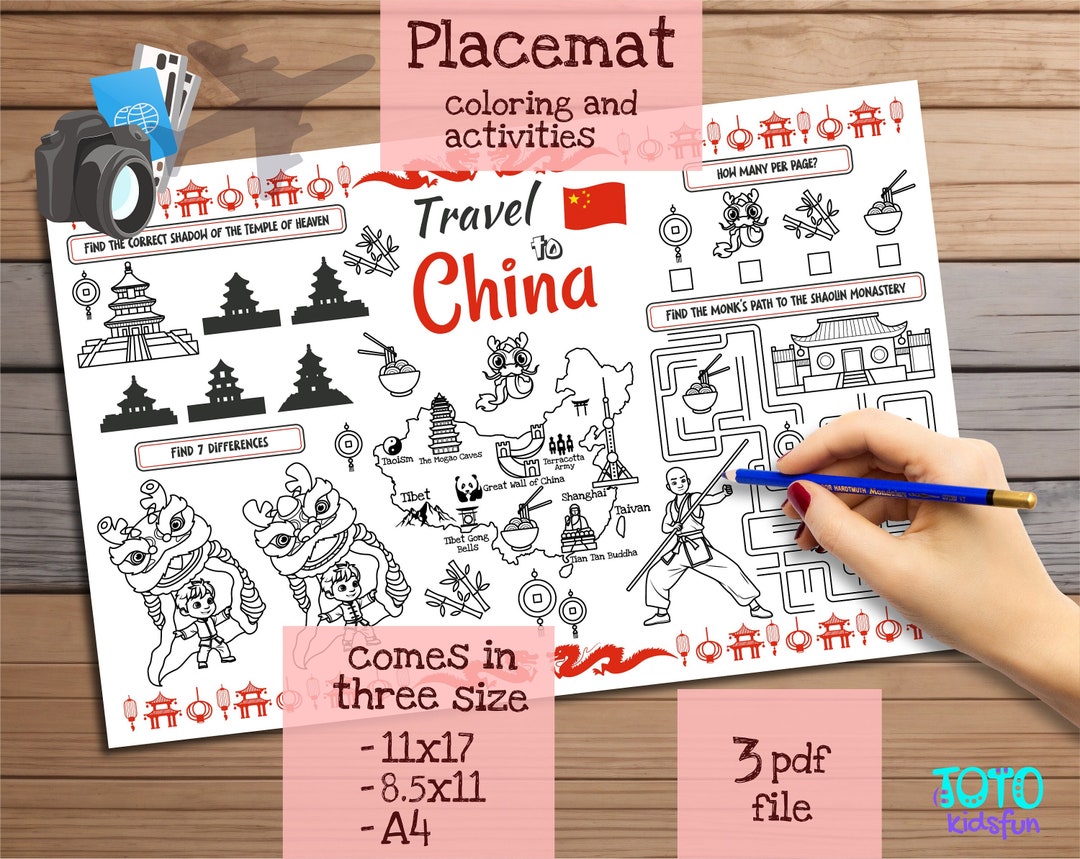 Colorful Travel to China: Printable Placemat & Kids Menu Activity - Fun ...