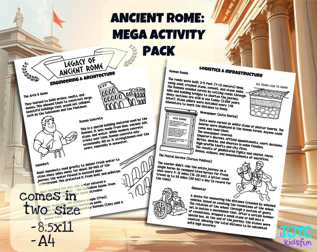 Ancient Rome Bundle | Roman Empire Legacy Worksheets | STEM Inventions ...