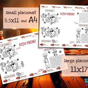 Steakhouse Kids Menu Template | Coloring & Activity Sheet (printable ...