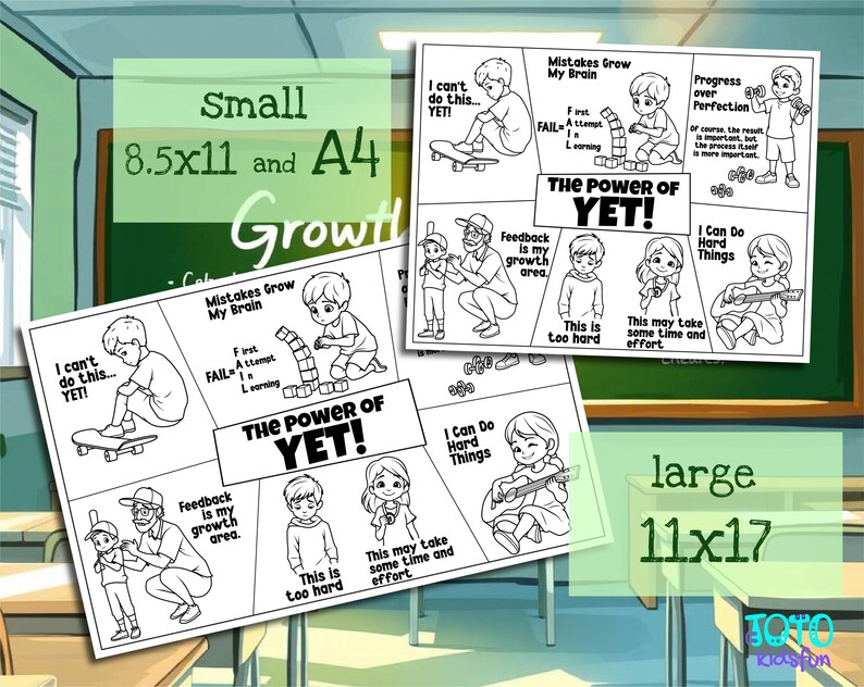 Growth Mindset Activity Sheet | the Power of YET Coloring Page | Social ...