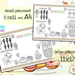Printable Template Kids Menu for Restaurants With Fun Activity Sheet - Etsy