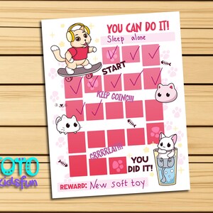 Printable Kitty Reward Chart. Work for Kids. Behavior Chart for Lovers ...