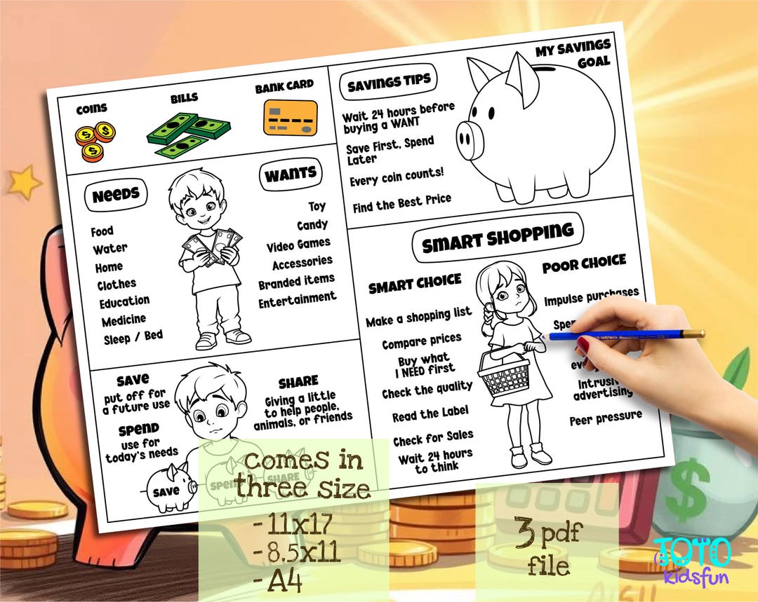 Financial Literacy Kids Activity Sheet. Money Management Worksheet ...