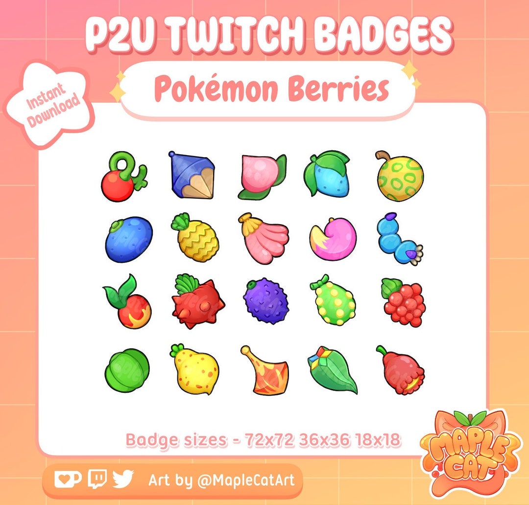Pokemon Berry Badges for Twitch - Etsy