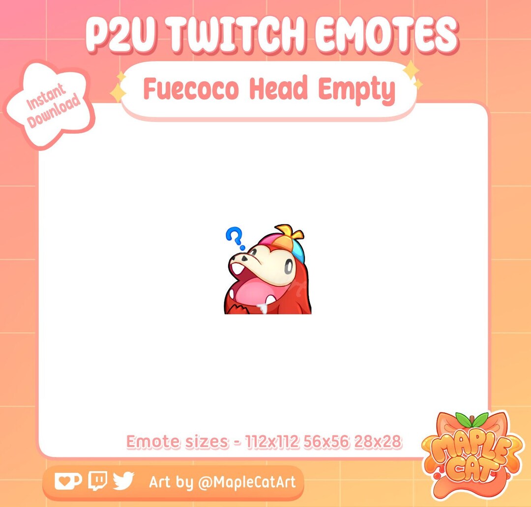 Fuecoco Head Empty Pokemon Emote for Twitch - Etsy