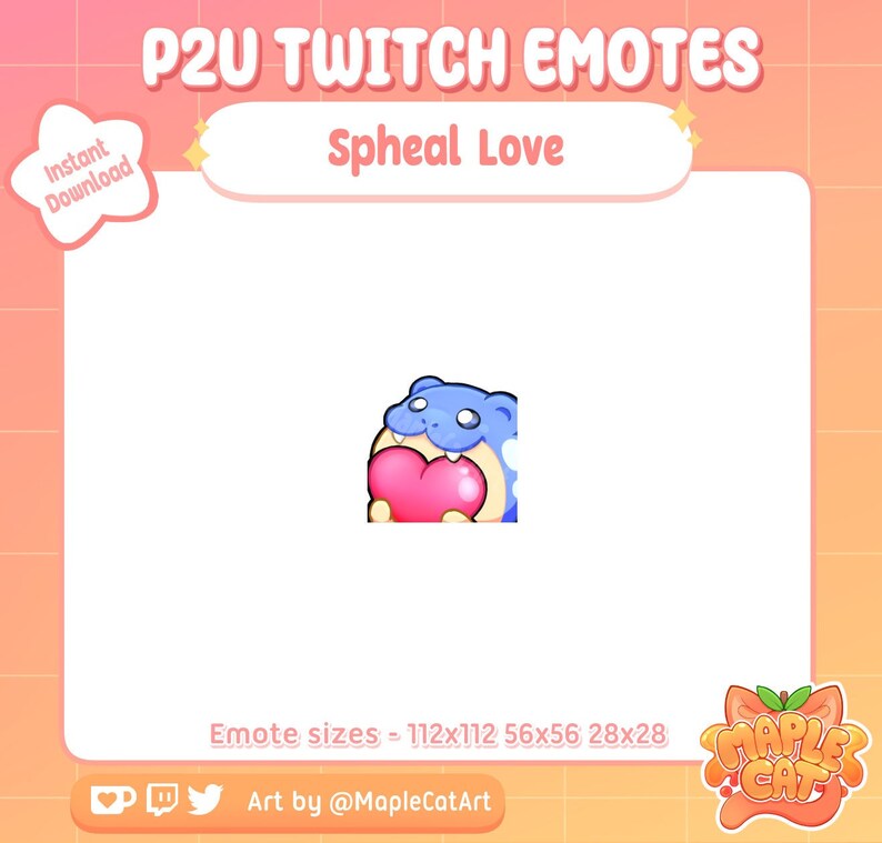 Spheal Love Pokemon Emote for Twitch - Etsy