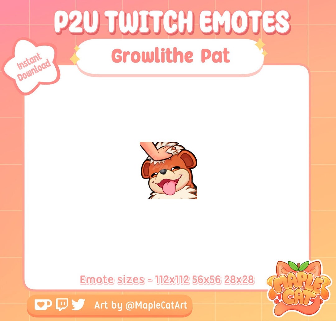 Growlithe Pat Pokemon Emote for Twitch - Etsy