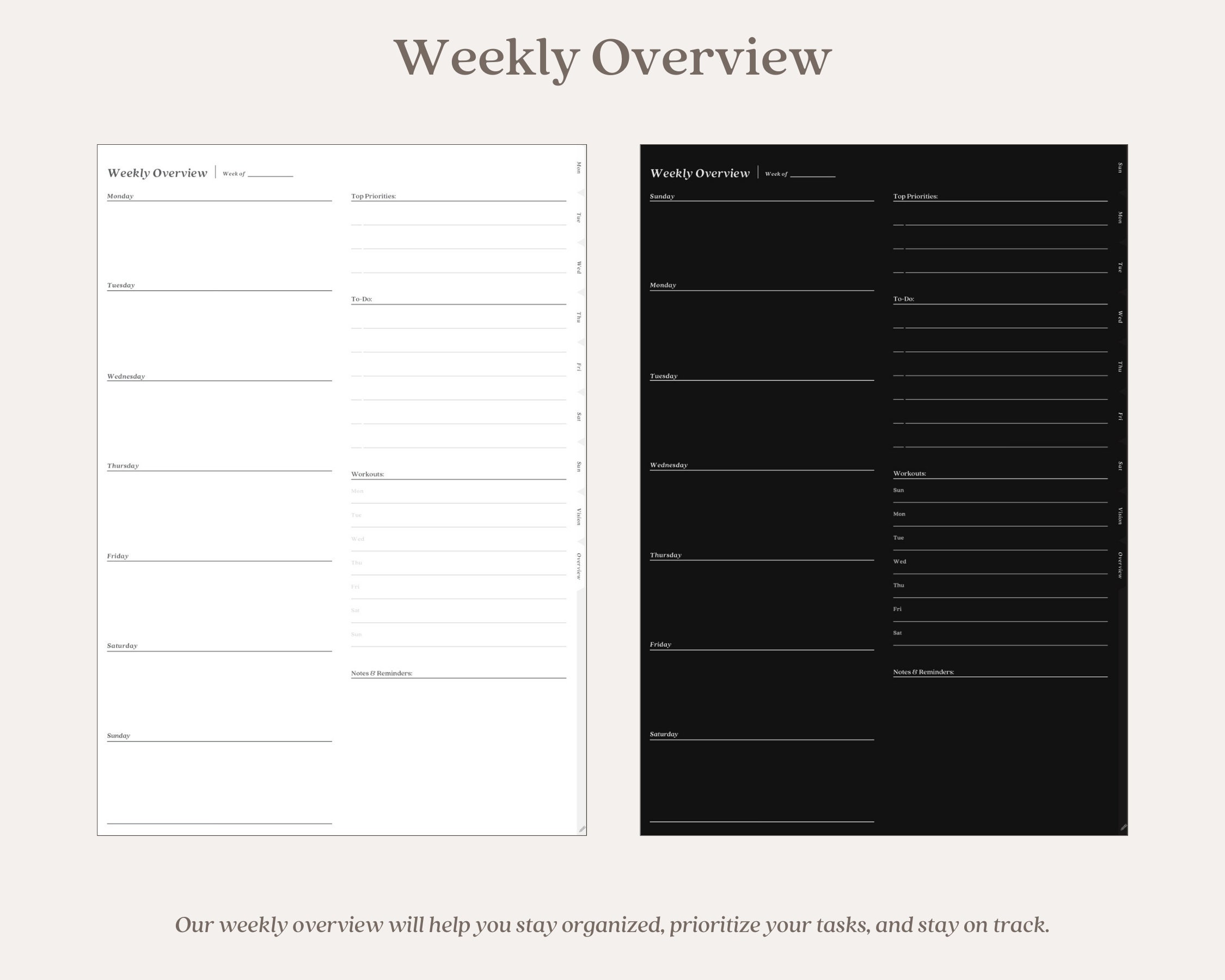 Weekly Planner Digital Undated Planner for Goodnotes and Notability - Etsy