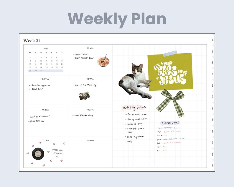 Mid Year Planner for Goodnotes and Notability Digital Planner - Etsy