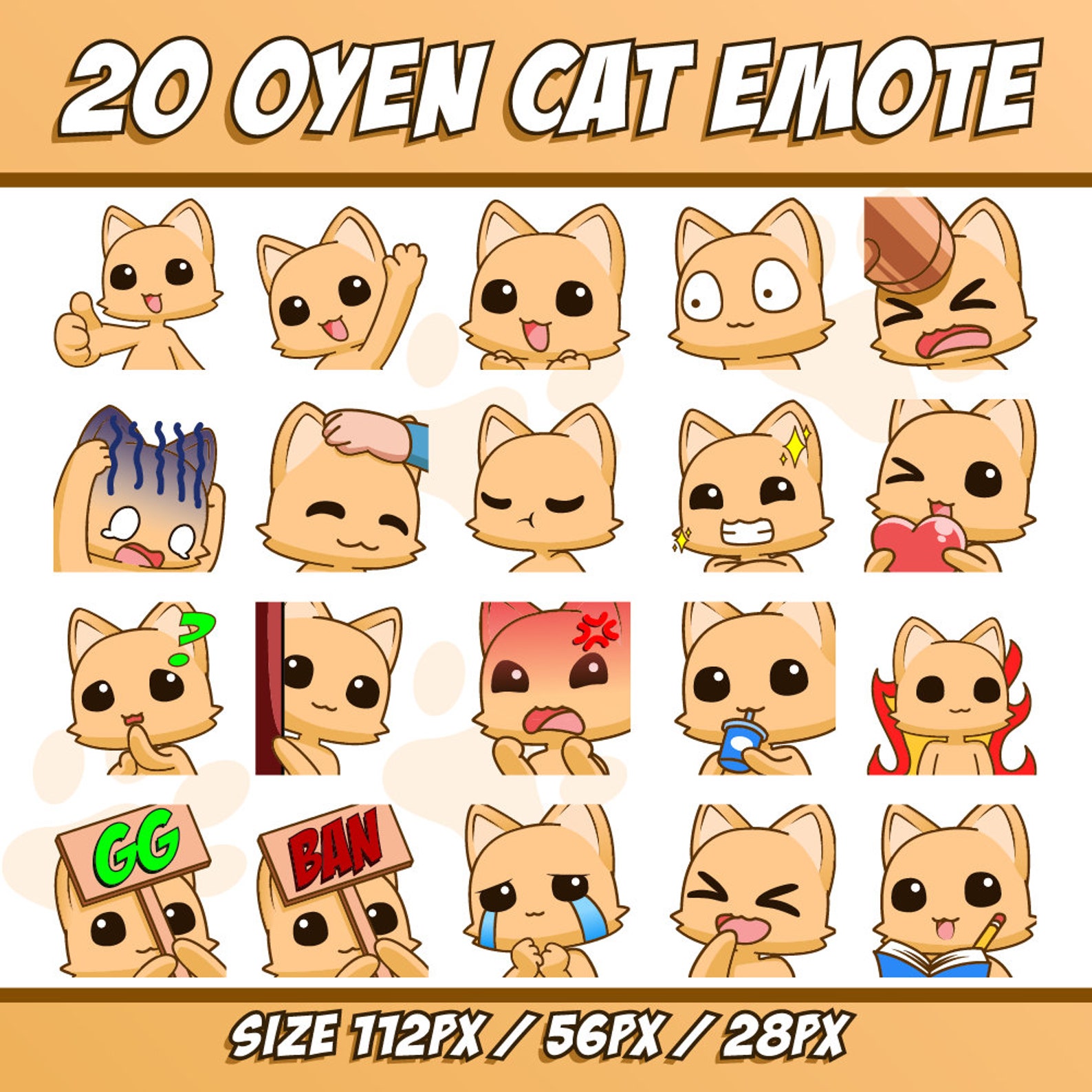 Cute Oyen Cat Emote!! - Etsy