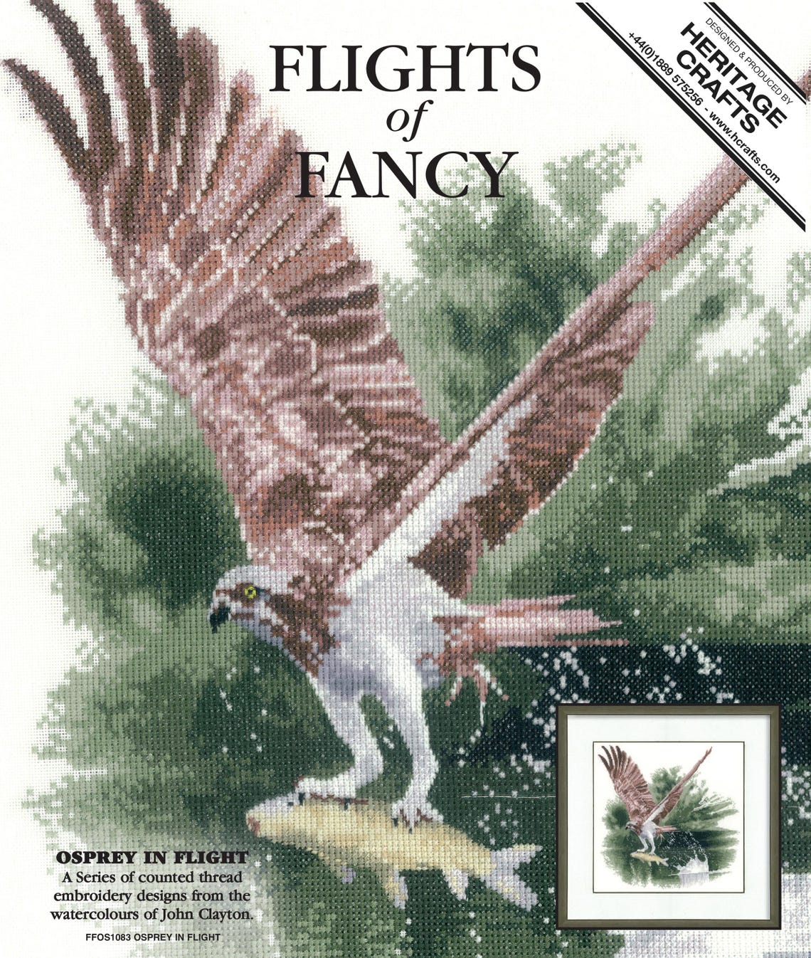 Osprey in Flight Cross Stitch Kit - Heritage Crafts COUNTED Cross ...