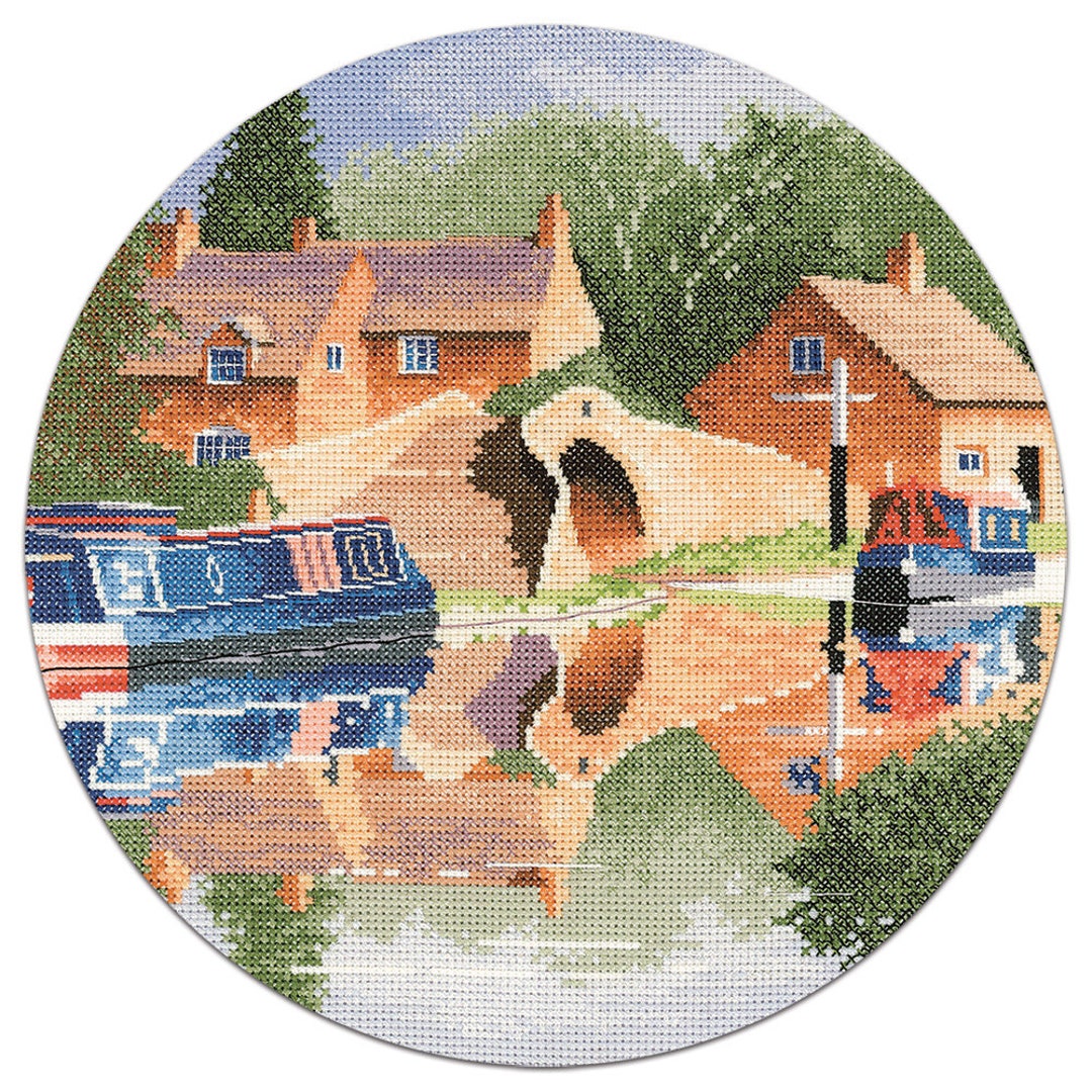 Canal Reflections Cross Stitch Kit, Circle Collection by Watercolour ...