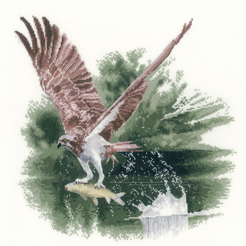Osprey in Flight Cross Stitch Kit - Heritage Crafts COUNTED Cross ...