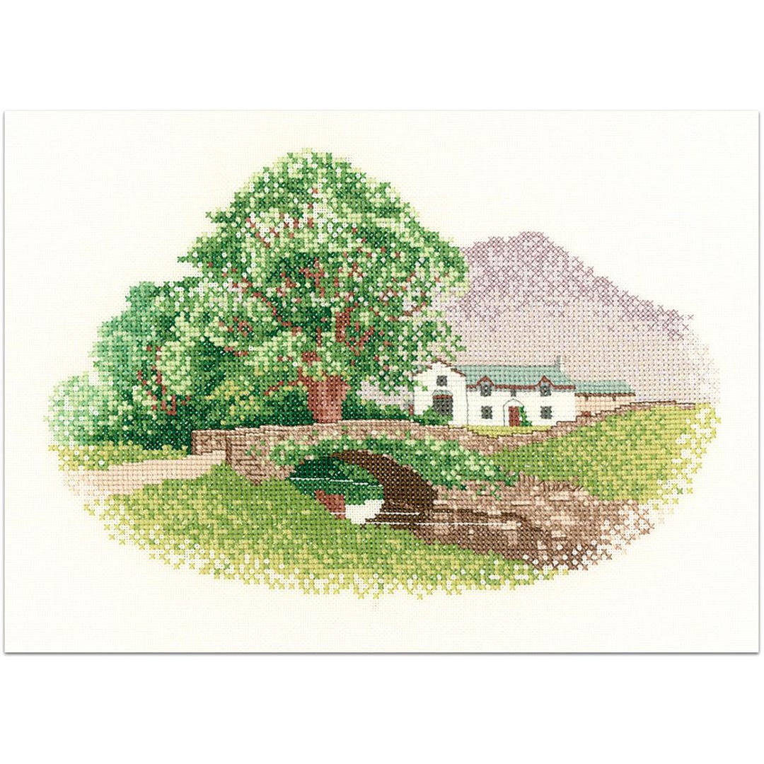 Hill Farm Countryside Cross Stitch Kit, Oval Collection by Watercolour ...