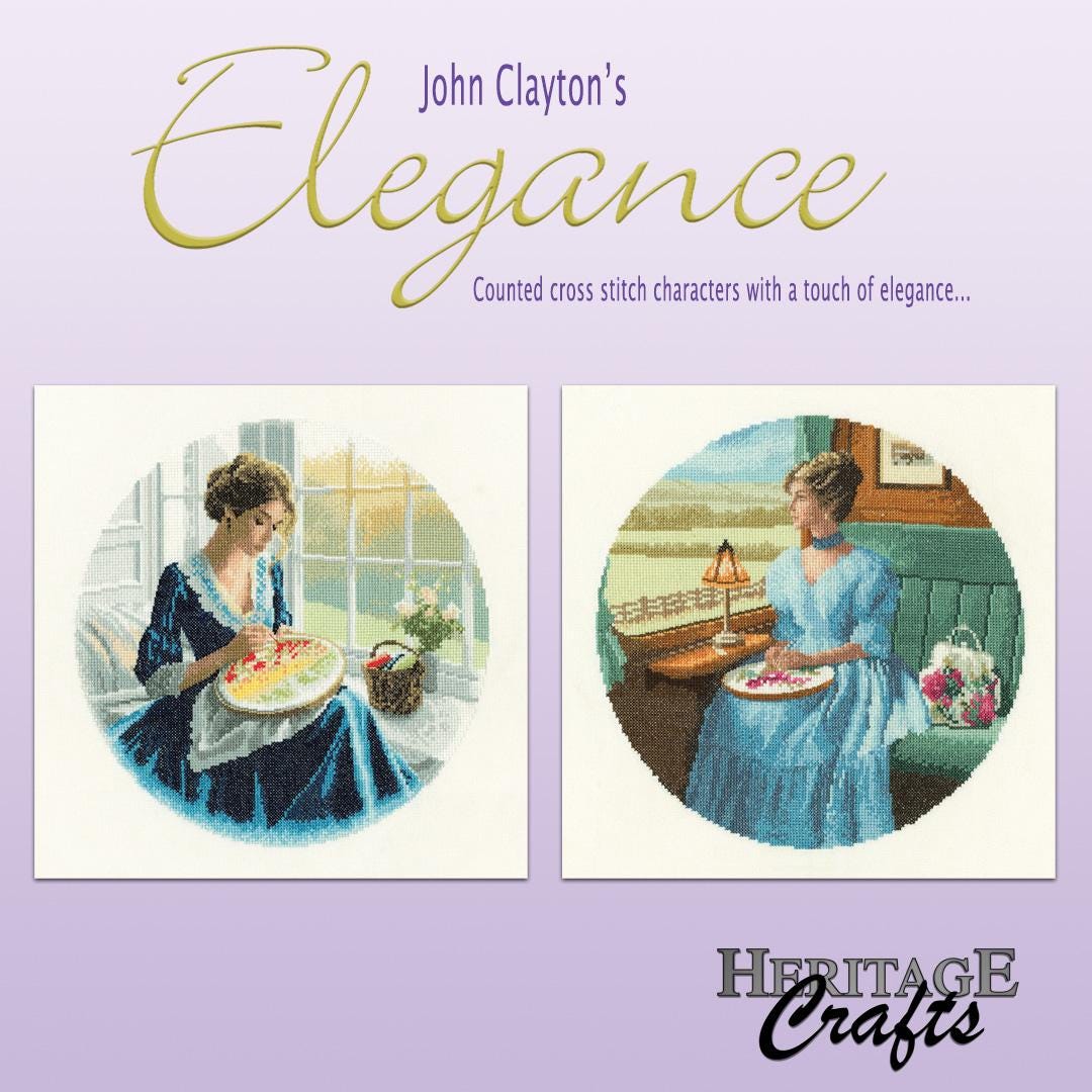 Elizabeth & Annabel, 2 Cross Stitch Kits, Elegance Cross Stitch Kits ...