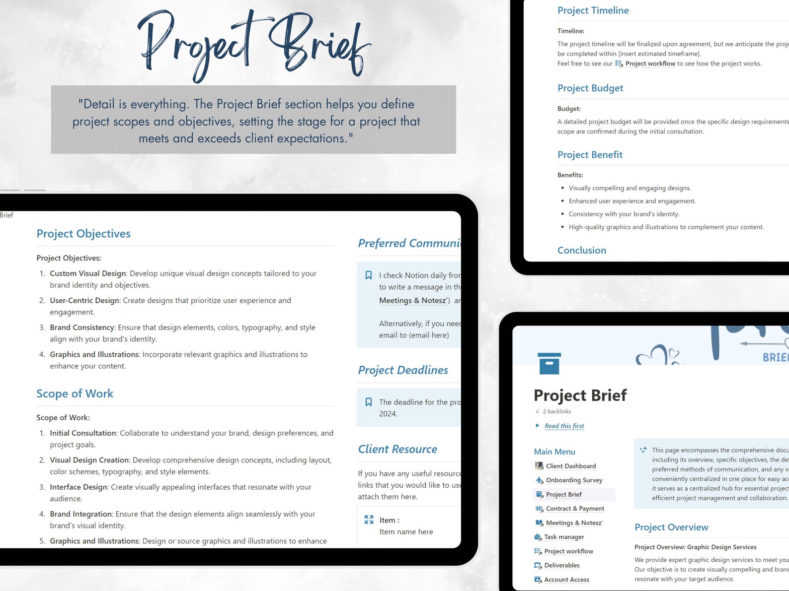 Client Dashboard Notion Template|notion Client Portal Notion Template ...