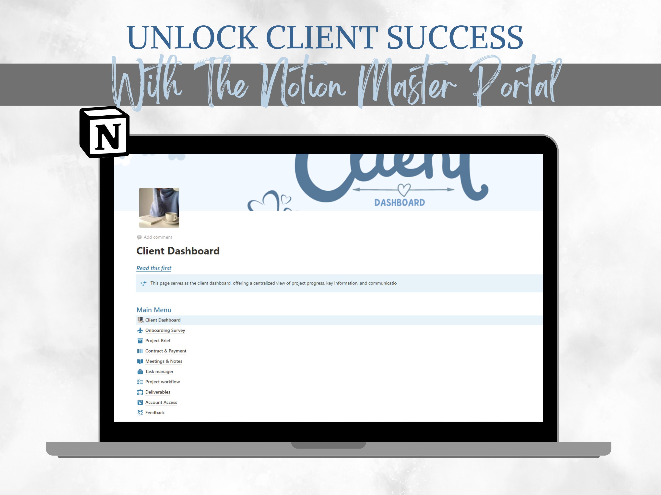 Client Dashboard Notion Template|notion Client Portal Notion Template ...