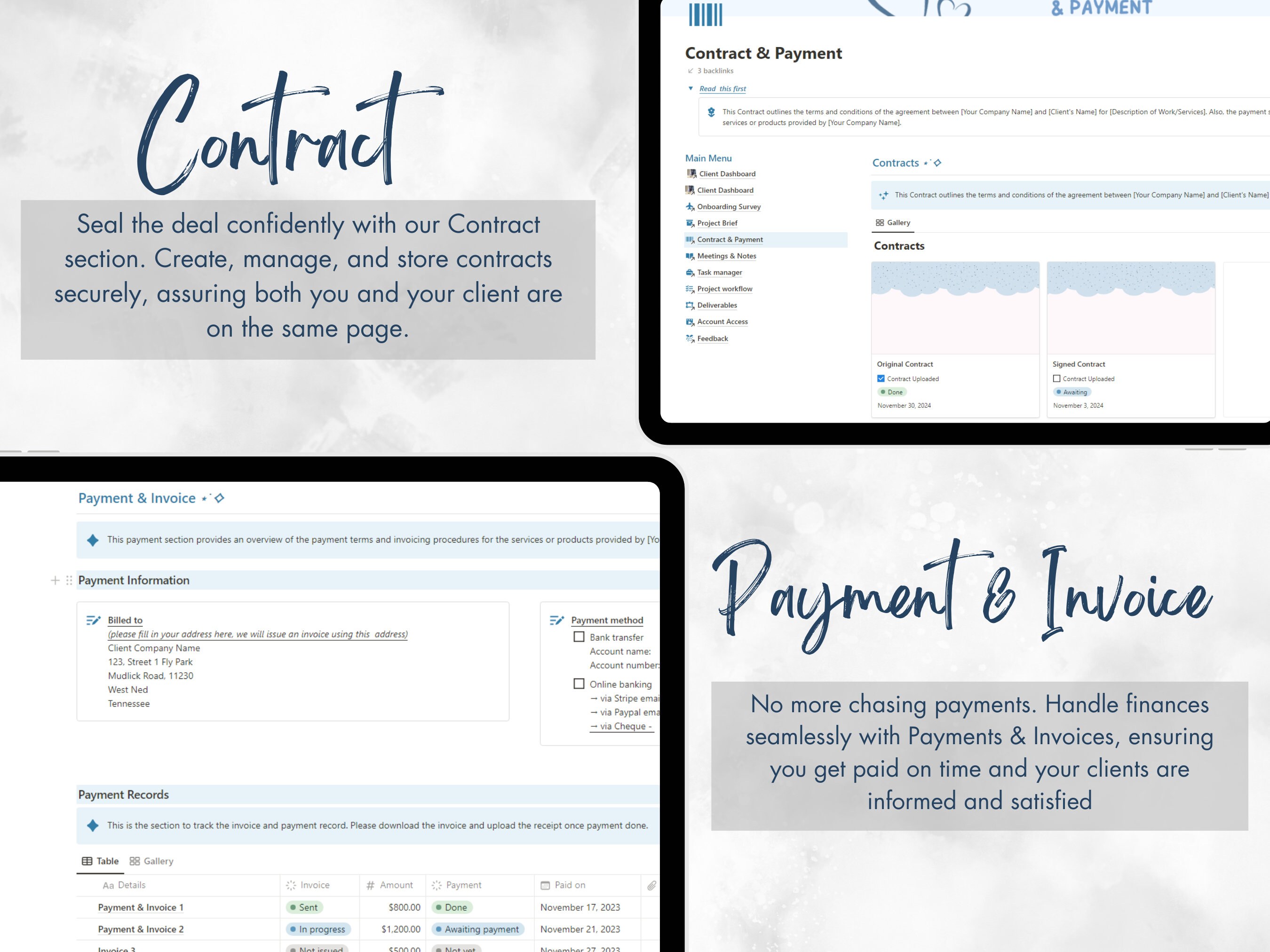 Client Dashboard Notion Template|notion Client Portal Notion Template ...