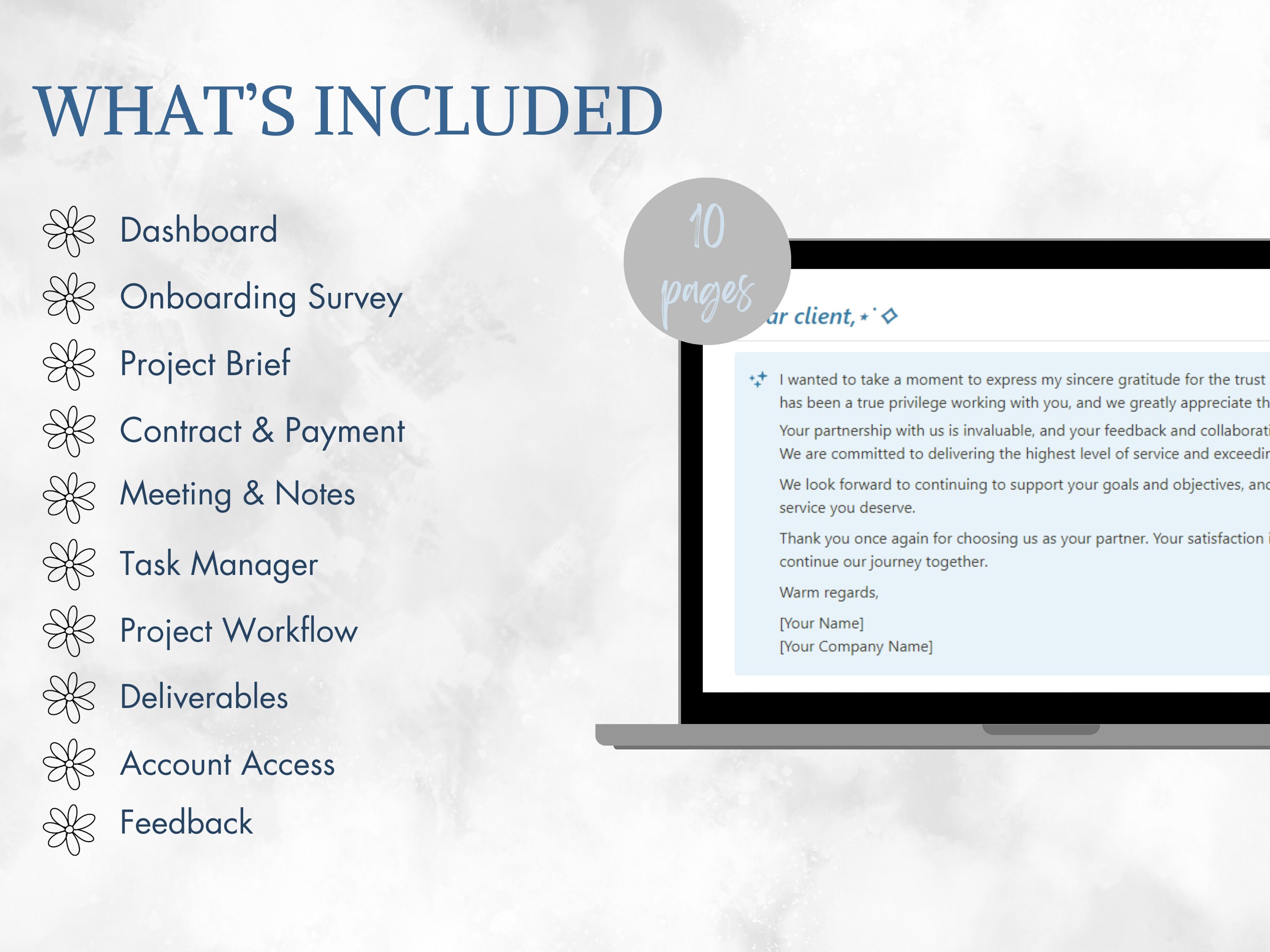 Client Dashboard Notion Templatenotion Client Portal Notion Templatecreative Dashboardclient Hub