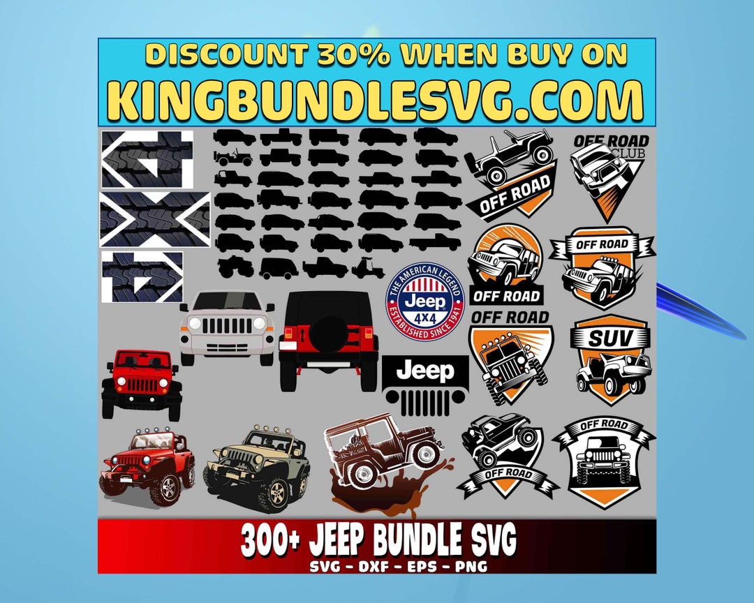 300 Jeep Bundle Svg svg Eps Png Dxf for Cricut Silhouette - Etsy