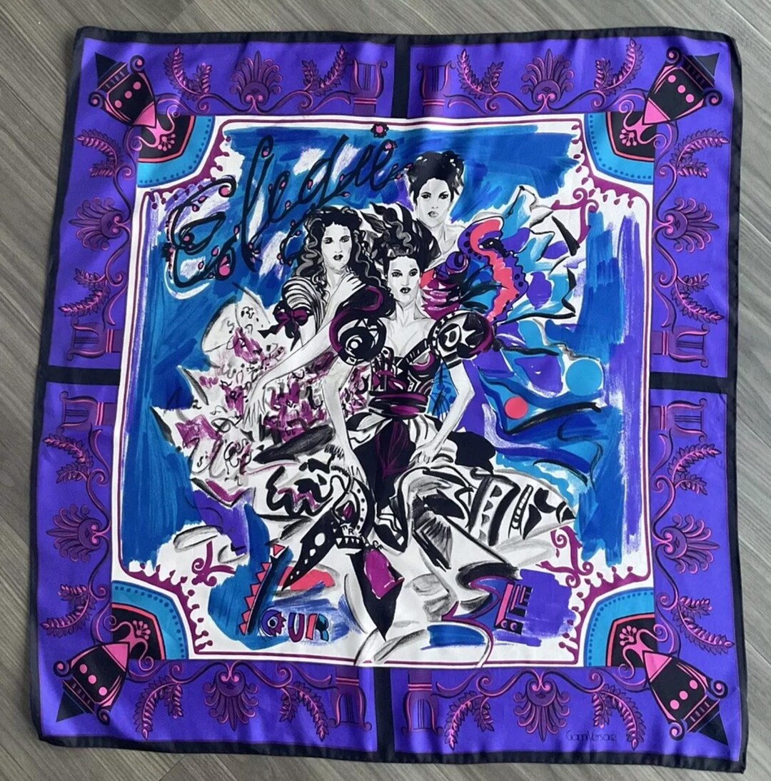 Vintage Gianni Versace Bambole Dolls Print Large Silk Twill Scarf ...